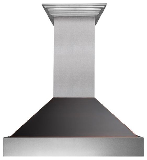 Ducted DuraSnow Stainless Steel Range Hood with Oil Rubbed Bronze Shell ...