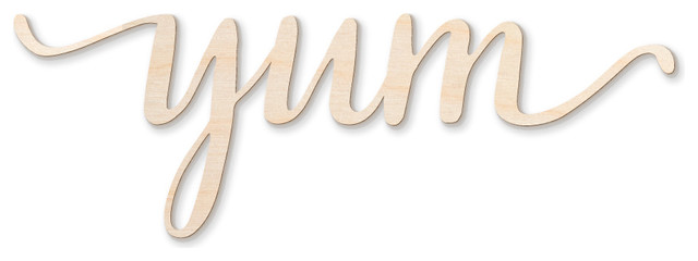 Yum Script Wood Sign, 12"x4" - Scandinavian - Novelty Signs - by ...