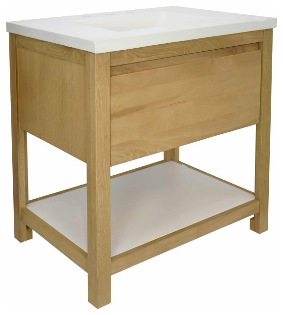 Solace Vanity Set with Palomar Vanity Top and Sink, Pearl, 30.5 ...