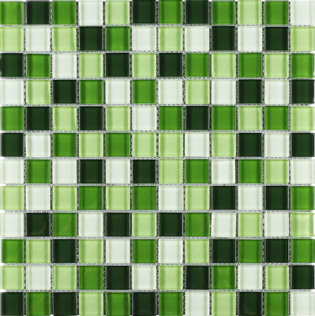 Rani Mosaic Tile Sheet, Green, Sample - Contemporary - Mosaic Tile - by ...