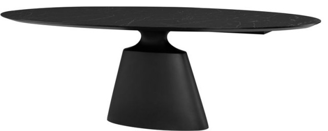 Nuevo Furniture Taji Oval Dining Table in Black - Transitional - Dining ...