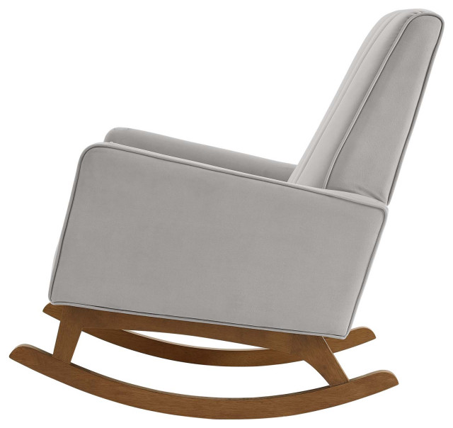 Accent Rocking Chair Armchair, Velvet, Gray, Modern, Lounge Hospitality ...