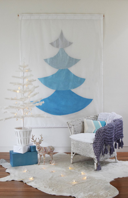 Christmas DIY: Ombré Christmas Tree Mural | Houzz NZ