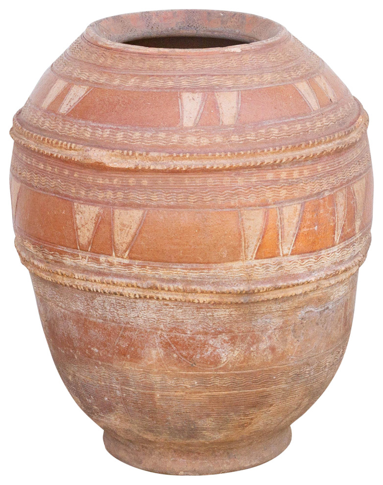 Tall Antique Terracotta African Pot - Eclectic - Outdoor Pots And ...