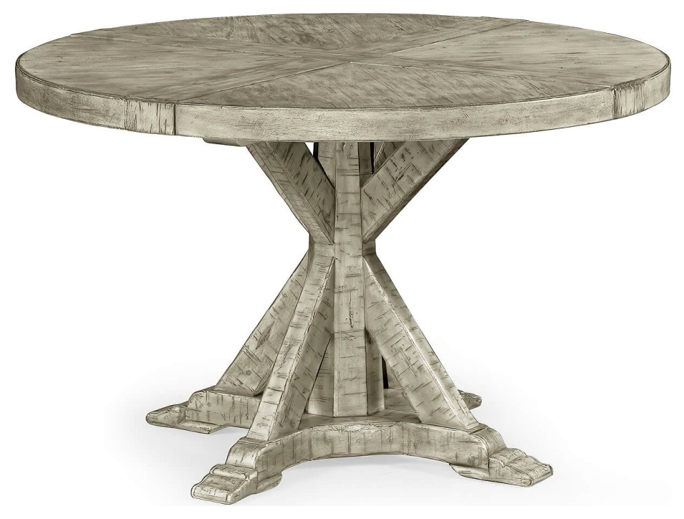Rustic Round Dining Table, 48", Greyed - Farmhouse - Dining Tables - by ...