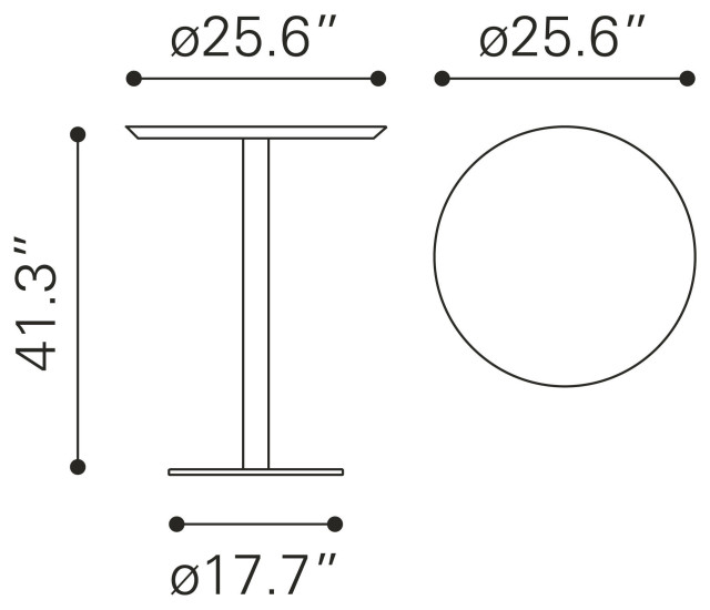 Bergen Bar Table Walnut - Contemporary - Indoor Pub And Bistro Tables ...