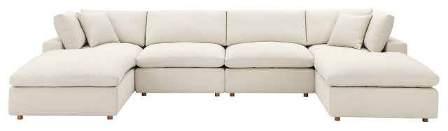 Modular Sectional Deep Sofa Set, Black, Fabric, Modern, Lounge Cafe ...