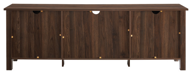 70" Modern Farmhouse Wood TV Stand, Dark Walnut - Transitional ...