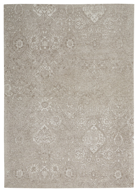 Nourison Damask DAS06 Lt Grey Area Rug, Rectangular 5' x 7 ...