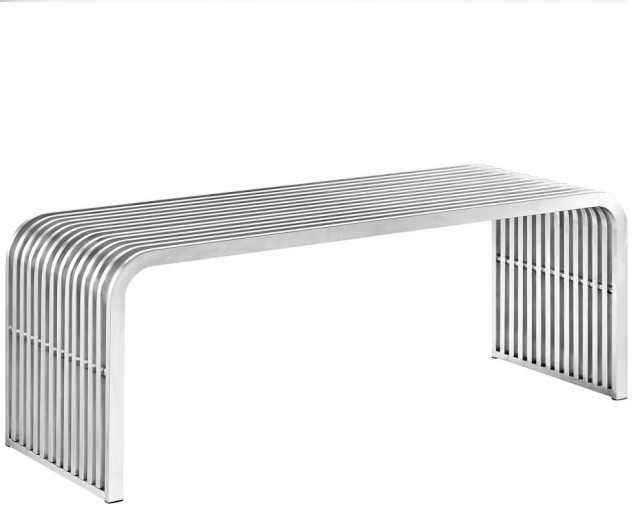 Jack 47" Stainless Steel Bench - Contemporary - Accent And Storage ...