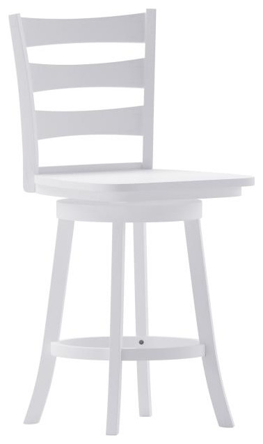 Liesel Ladderback Swivel Counter Height Barstool with Solid Wood Seat ...
