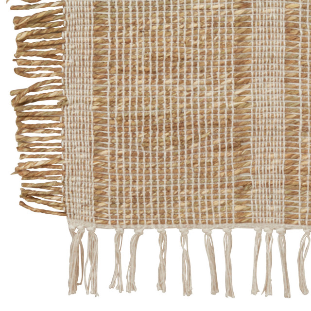 Natural Table Runner With Asiatic Grass Design, 16"x72" - Beach Style ...