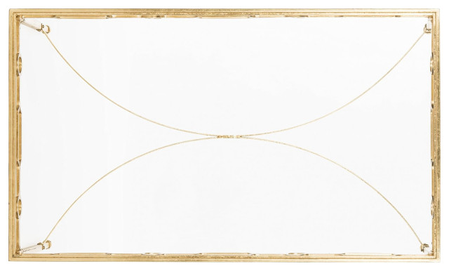 Contemporary Coffee Table, Antique Gold Metal Frame With Rectangular ...