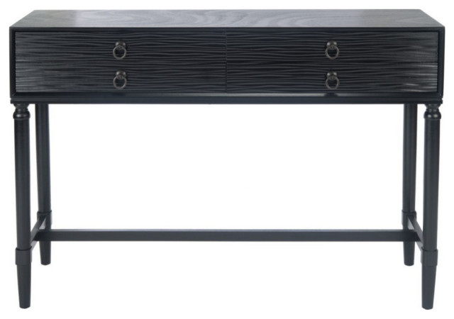 Elton 4 Drawer Console Table, Black - Traditional - Console Tables - by ...