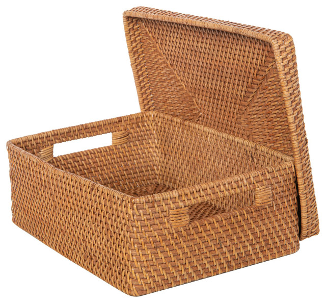 Loma Rattan Storage Box and Shelf Storage Basket - Tropical - Storage ...