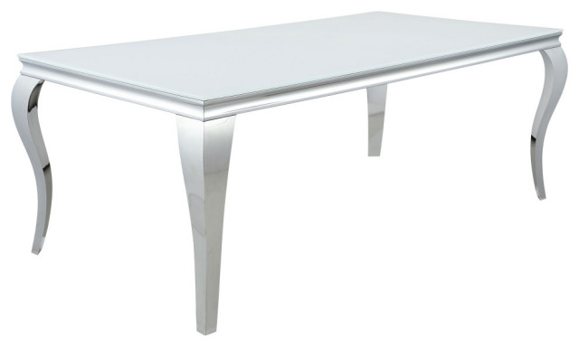 Carone 5-piece 81" Rectangular Dining Set Grey and Chrome Dining Table Grey - Traditional ...