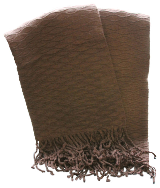 Wave Solid Throw with Fringe - Contemporary - Throws - by A Soft Idea ...