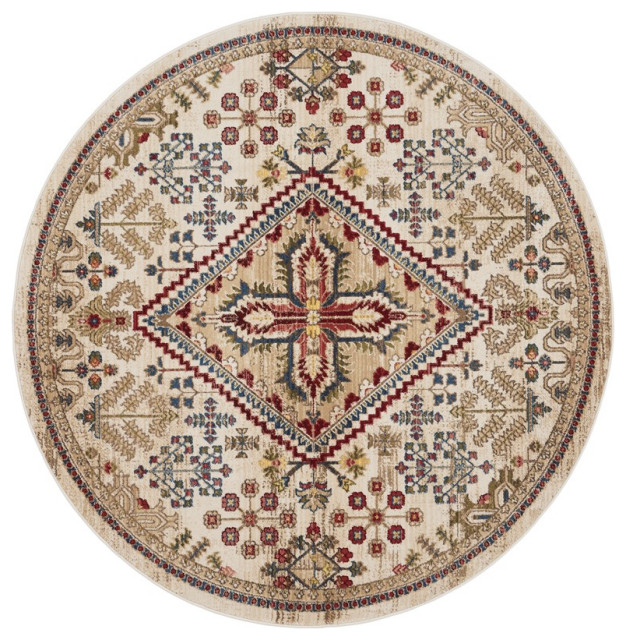Nourison Karisma Round Ivory Area Rug, 4'xround - Mediterranean - Area ...