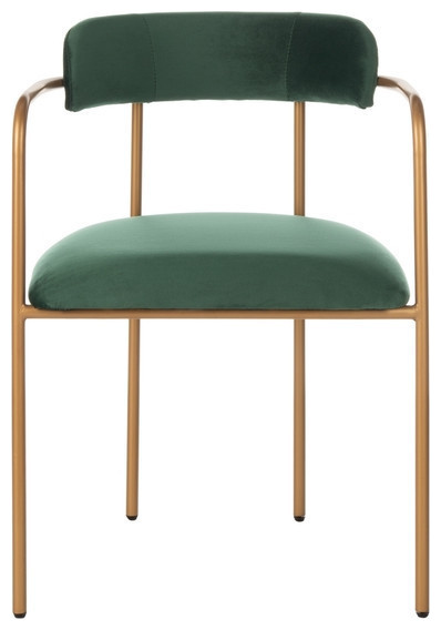 Lily Side Chair, Malachite Green/Gold, Set of 2 - Midcentury - Dining ...