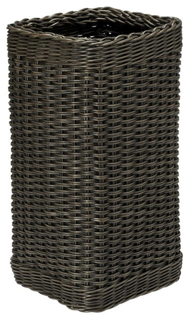 Wicker Umbrella Stand With Water Catch - Tropical - Coatracks And ...