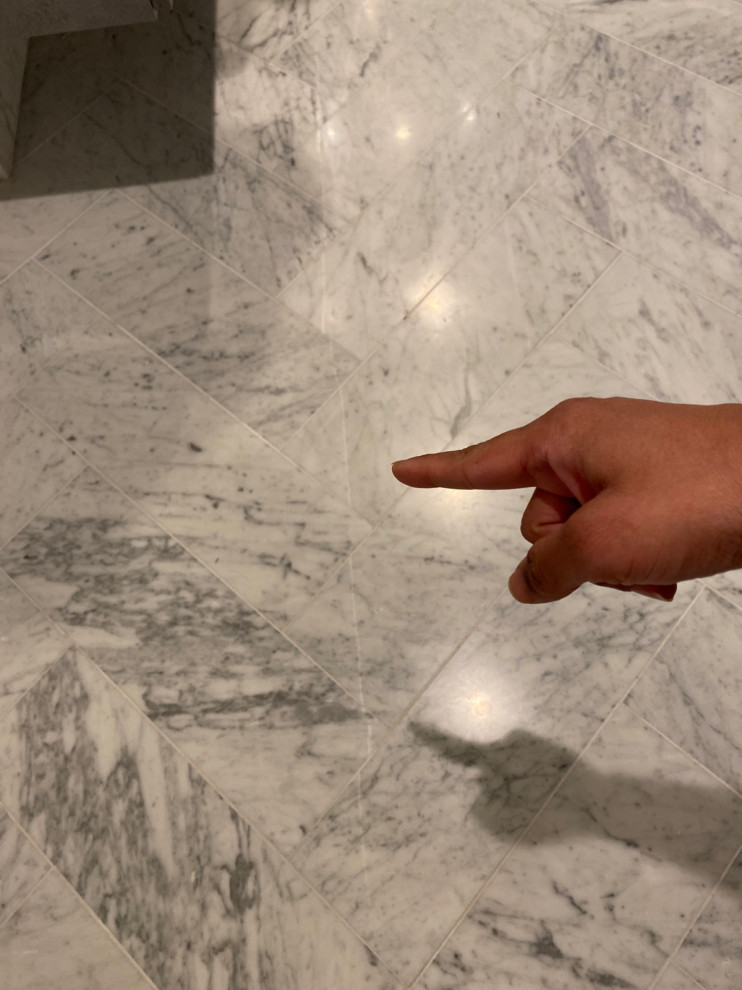 scratches in marble after dragging items on the floor