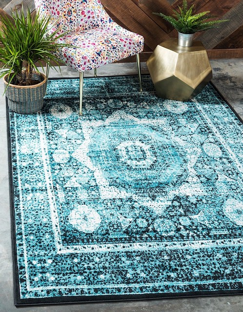 Traditional Majestic Sky Area Rug, 3'x9'10" Runner - Contemporary ...
