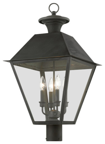 Wentworth 4 Light Charcoal Outdoor Extra Large Post Top Lantern ...