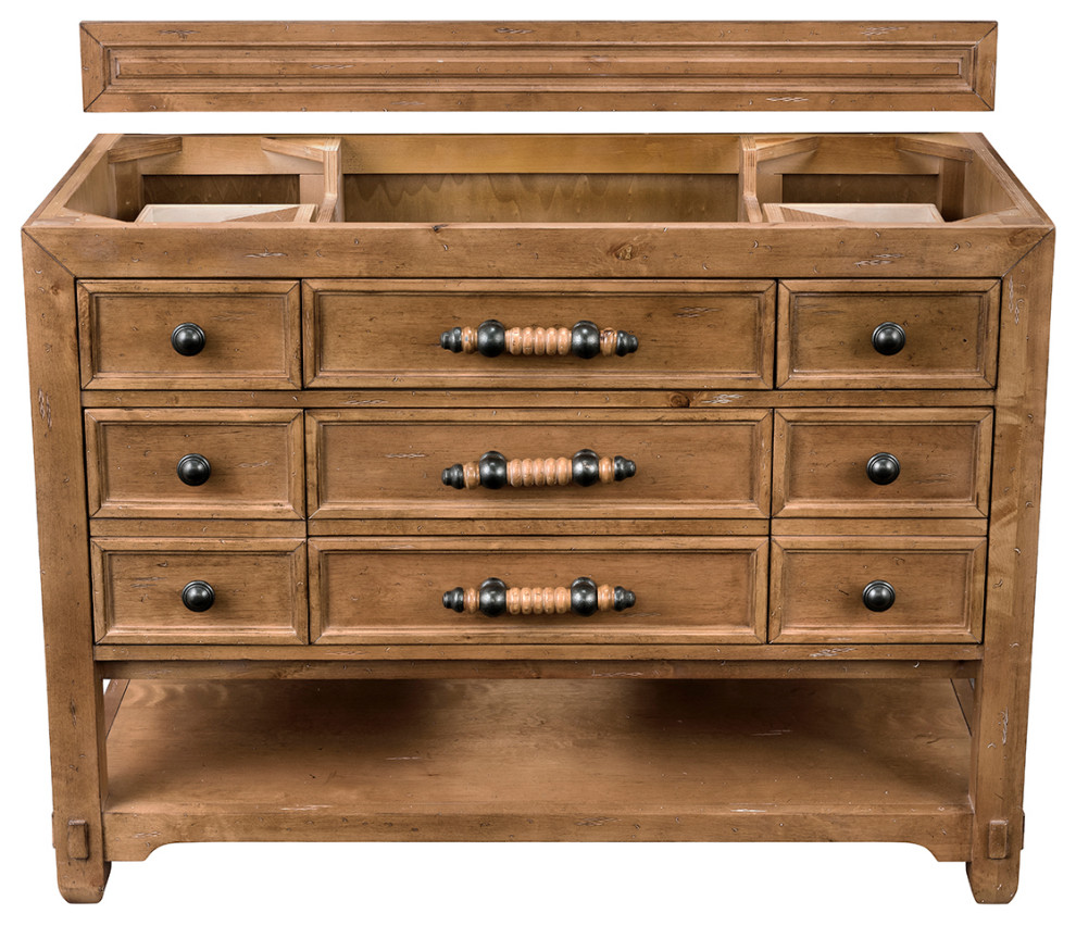 Malibu 48" Single Vanity Cabinet, Honey Alder - Farmhouse - Bathroom ...