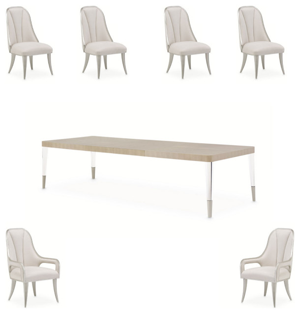 AICO Furniture Penthouse 7 Piece Dining Room Set - Contemporary ...
