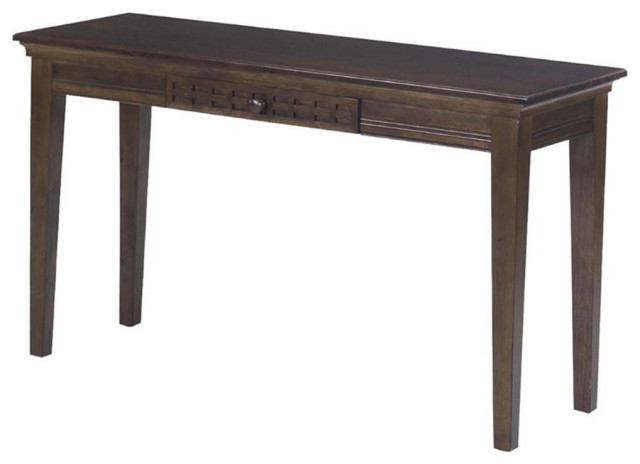 Bowery Hill Traditional Wooden Sofa Console Table in Walnut Finish ...