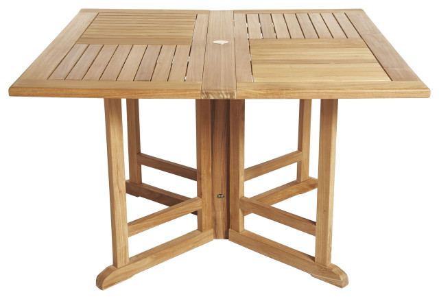 Teak Folding Butterfly Table - Square 48" (120 cm) - Transitional ...