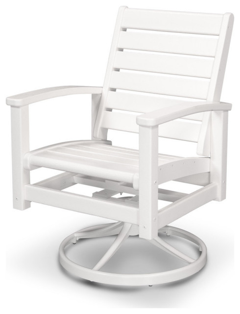 Polywood Signature Swivel Rocker Chair - Beach Style - Outdoor Rocking ...