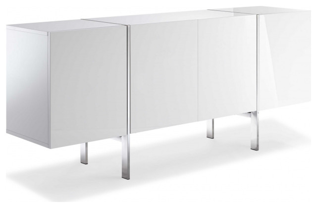 HomeRoots 71" X 17" X 30" White Stainless Steel Buffet, 71" X 17" X 30 ...