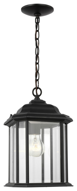 Kent 1-Light Outdoor Pendant, Black - Traditional - Outdoor Hanging ...