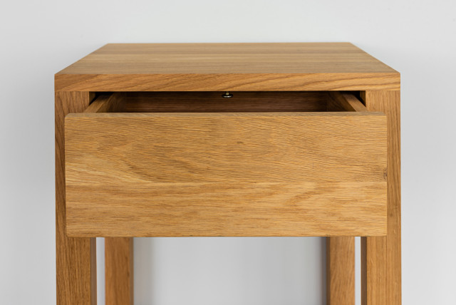 Wooden Bedside Table Tommy, Solid Oak Wood - Transitional - Nightstands ...