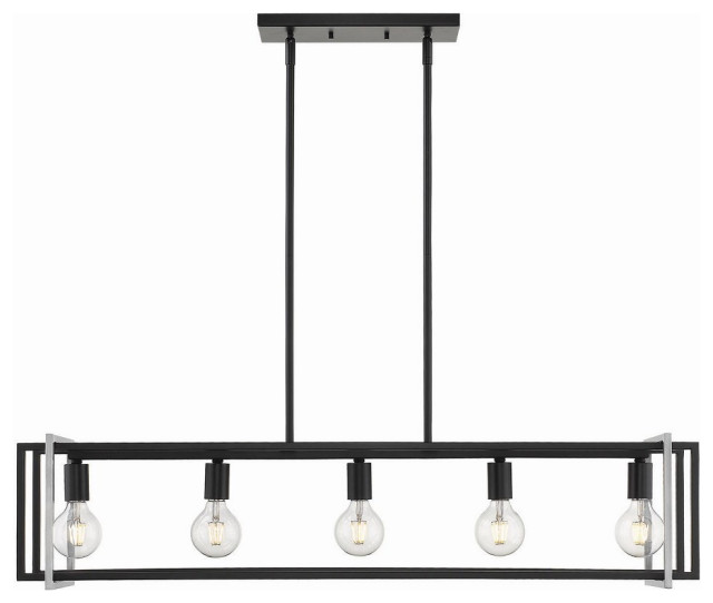 5 Light Linear Pendant in Variety of style - 9.25 Inches high by 41 ...