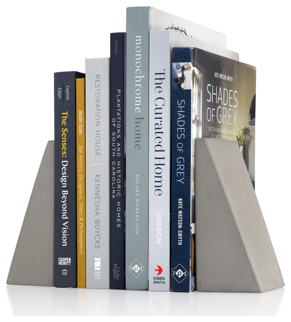 Concrete Book Ends - Contemporary - Bookends - by Port Living Co. LLC ...