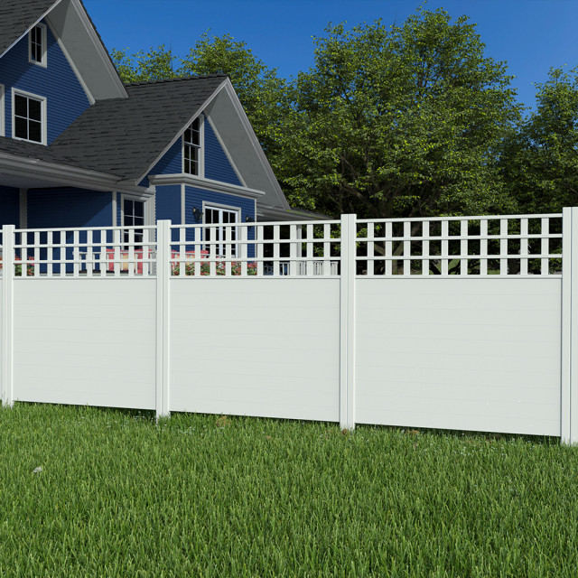 Keswick Vinyl Privacy Fence and Screen Kit, 2-Pack - Transitional ...