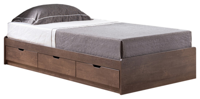 Mid Century Modern Hazelnut Full Size Chest Bed - Transitional ...