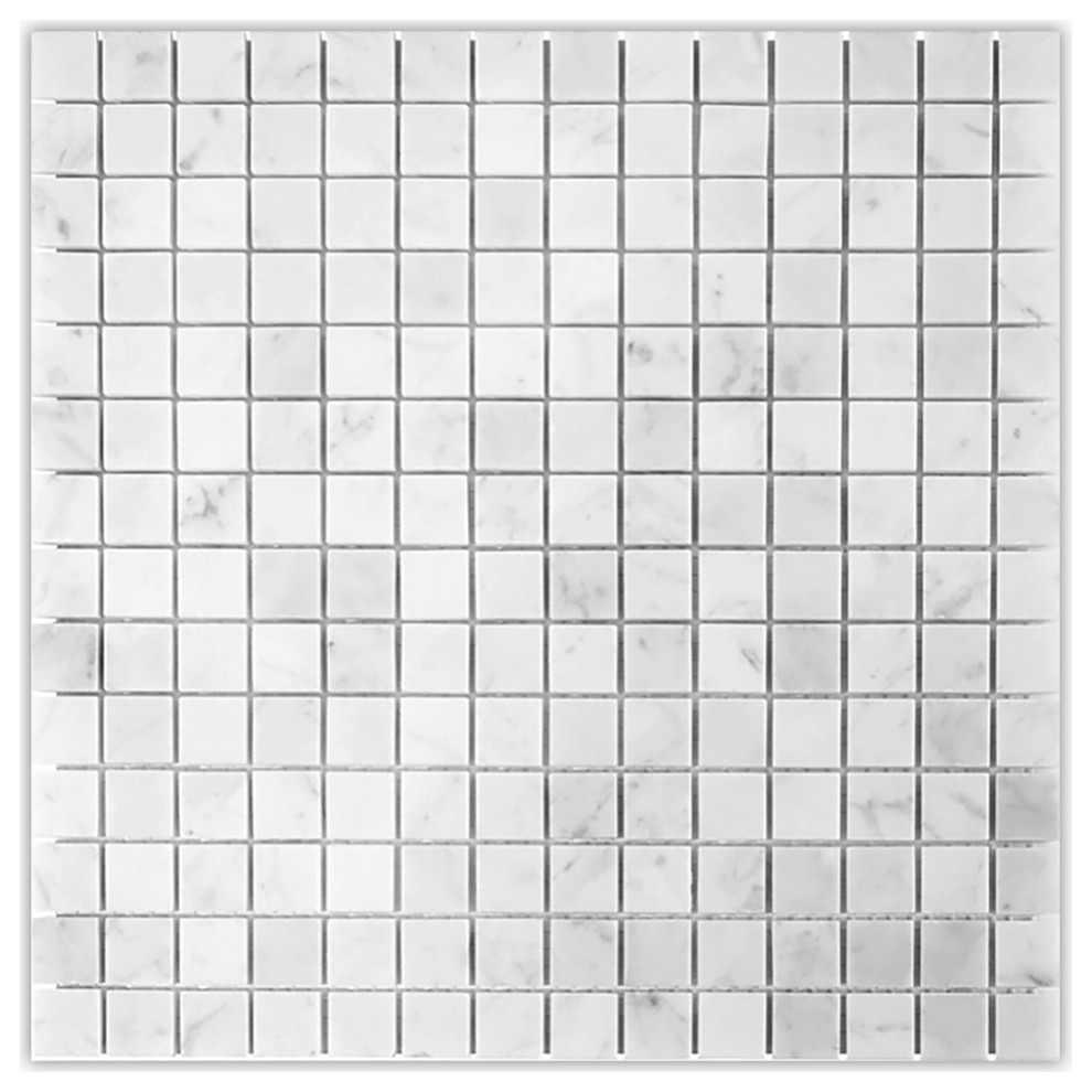 White Carrara Honed 1x1 Marble Mosaic - Modern - Wall And Floor Tile ...