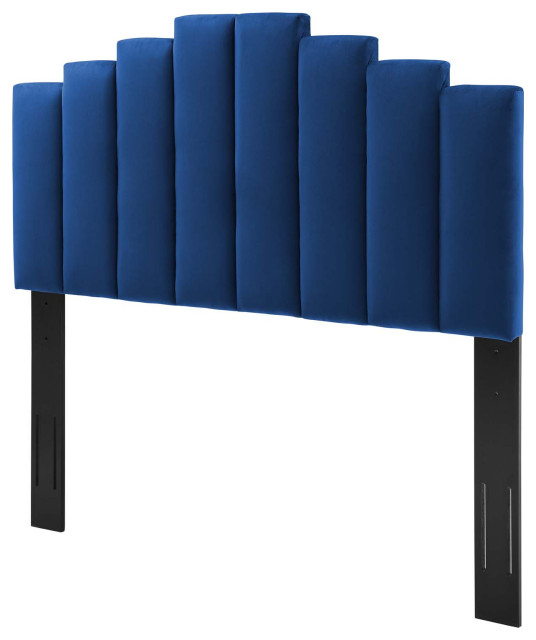 Headboard, Full Queen Size, Velvet, Dark Gray, Modern Contemporary ...