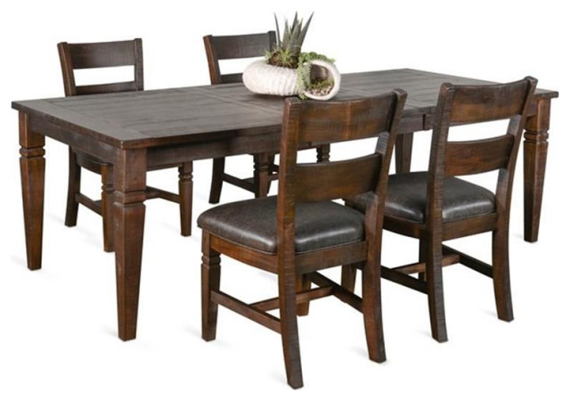 Sunny Designs Homestead 90" Wood Extension Dining Table in Tobacco Leaf ...