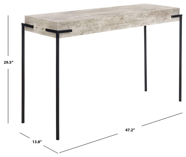 Modern Console Table, Metal Frame and Faux Concrete Top, Unique ...