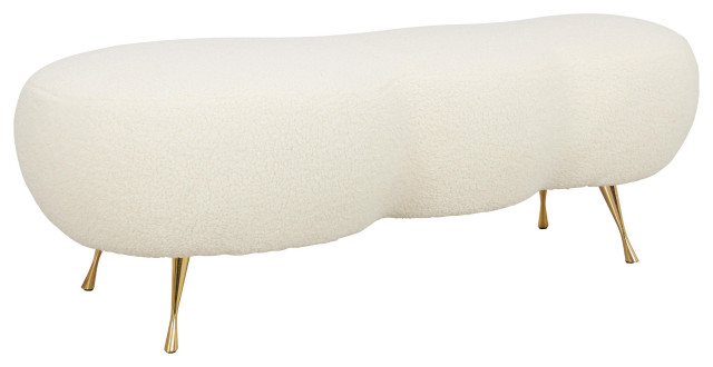 Welsh Faux Shearling Bench - Contemporary - Upholstered Benches - by ...