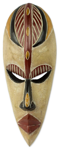 Novica Handmade Farin Chiki African Wood Mask - Tropical - Wall Accents ...