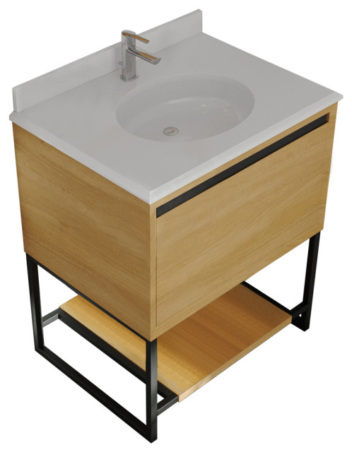 Alto 30" California White Oak Bathroom Vanity With Phoenix Stone ...