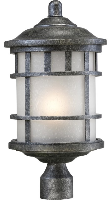 Nuvo Manor ES 1-Light Aged Silver Outdoor Post Top - Craftsman - Post ...