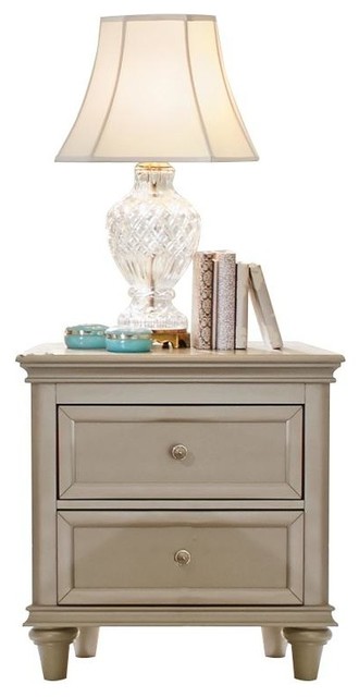 Cairo Modern Glam Nightstand, Pearl - Traditional - Nightstands And ...