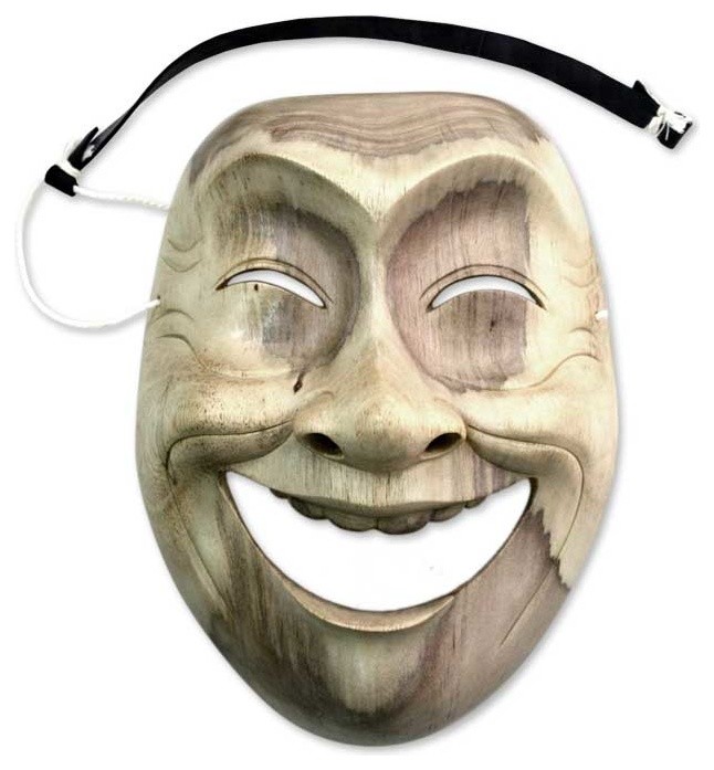 Laughter Wood Mask, Indonesia - Traditional - Wall Accents - by NOVICA ...