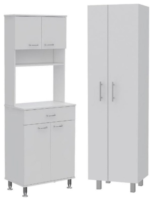 Home Square 2-Piece Set with 66" Pantry Cabinet and Storage Cabinet ...